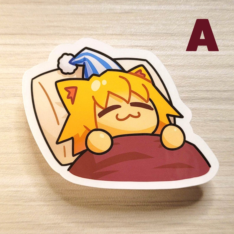 Bed Neco Arc Sticker, Neco Arc Sleepy, Woke Emote Sticker, Funny Cat ...