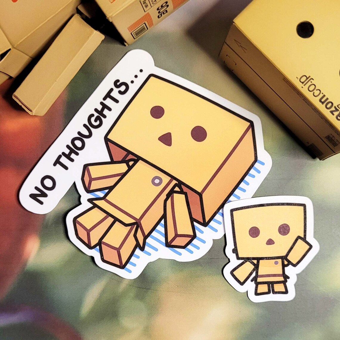 Cute Danboard Sticker Set, No Thoughts Head Empty, Danbo Sticker, Smol ...