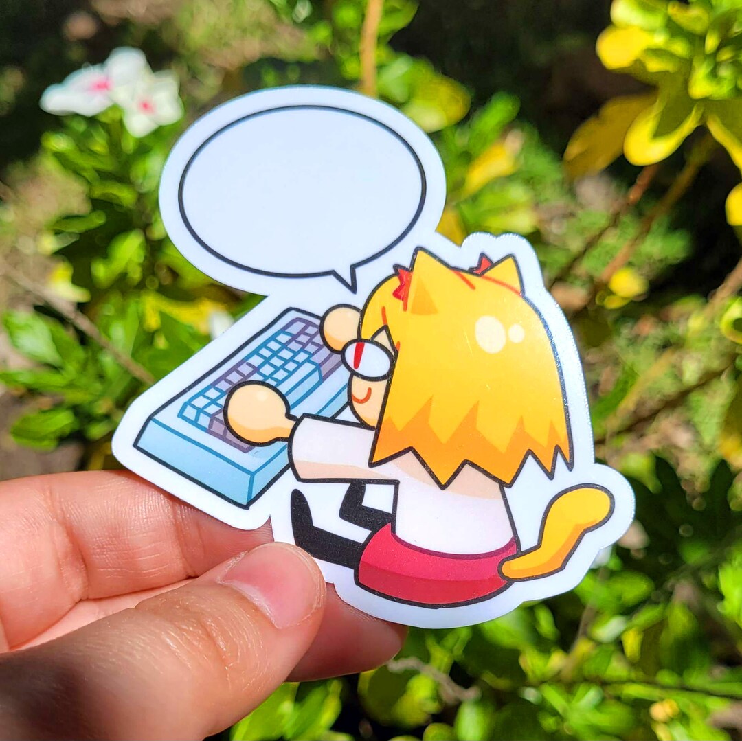 Typing Neco Arc Sticker, Neco Arc Decal, Funny Meme Cat Sticker ...