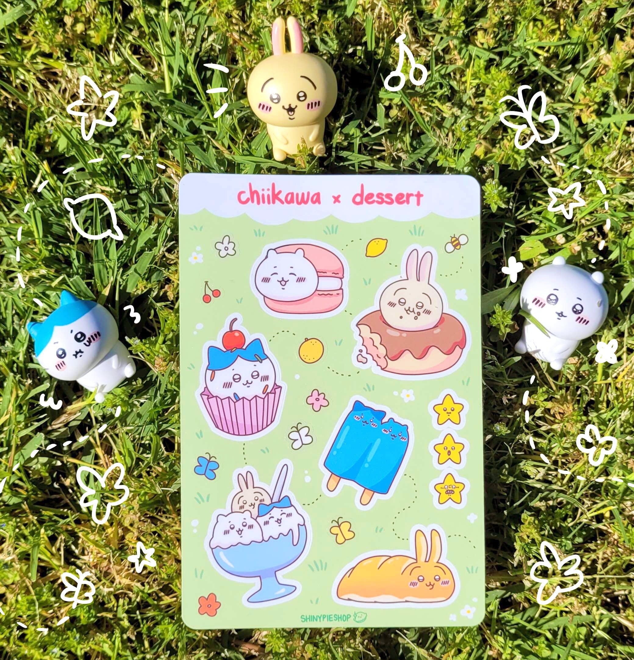 Chiikawa Sticker Sheet, Dessert Stickers, Chiikawa Decal, Hachiware ...
