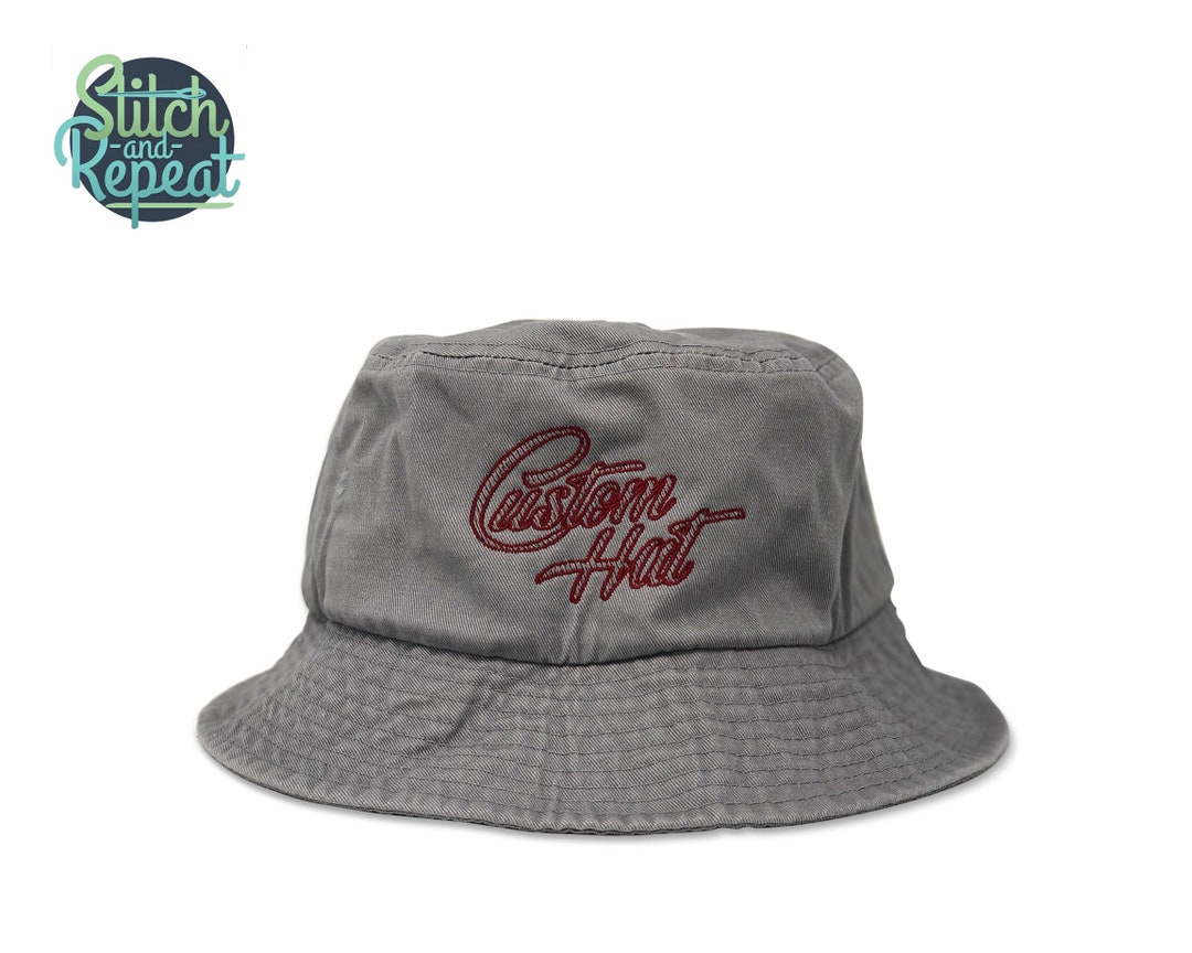 Custom Embroidered Bucket Cap - Etsy