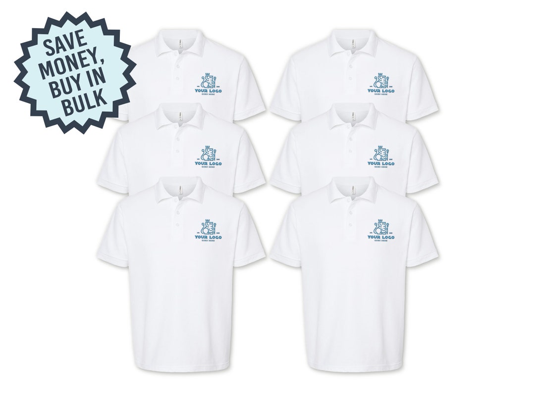 Custom Embroidery Polo Shirts - Personalized Company Logo Shirts Bundle ...