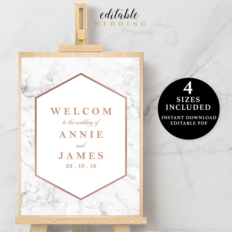 Marble Wedding Sign - Etsy