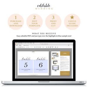 Table Number Template 5x7 4x6 and 4x4 Instant Download - Etsy