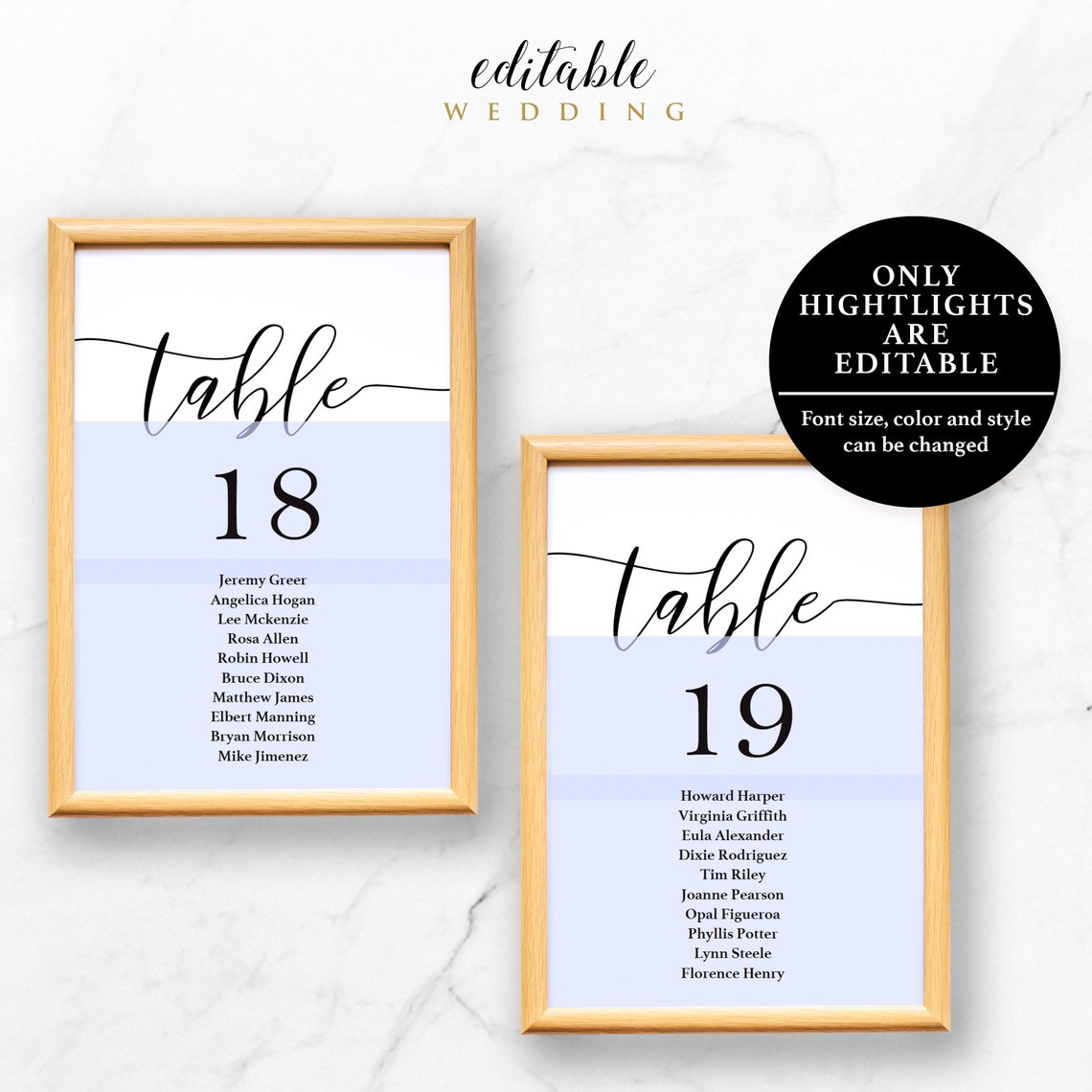 Seating Chart Template Wedding Seating Chart 4x6 and 5x7 | Etsy