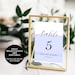 Table Number Template 5x7 4x6 and 4x4 Instant Download - Etsy
