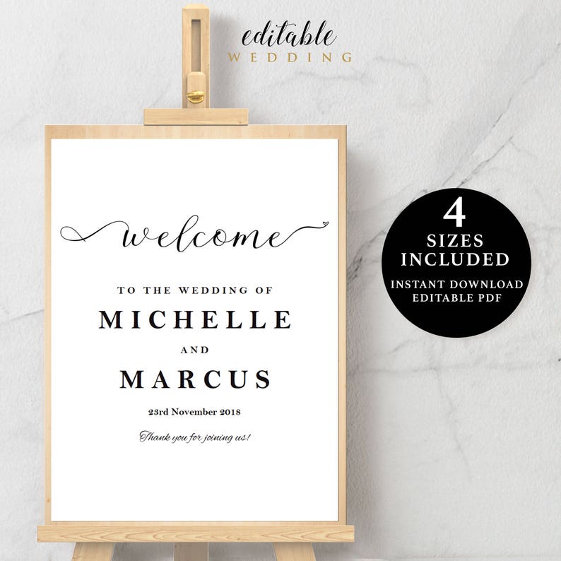 Welcome Sign Template 16x20 18x24 20x30 24x36 Instant - Etsy