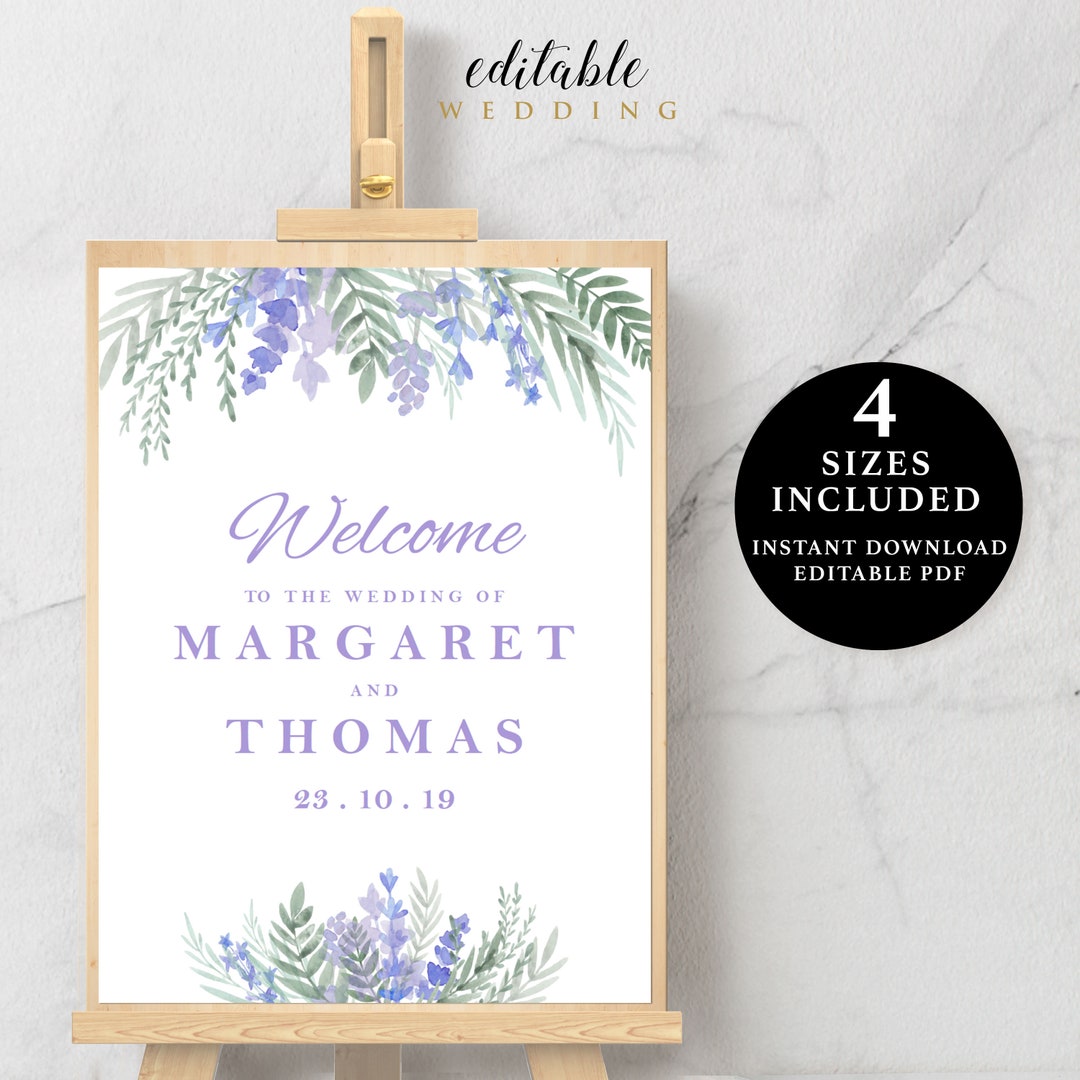 Lavender Welcome Sign Template 16x20 18x24 20x30 24x36 - Etsy
