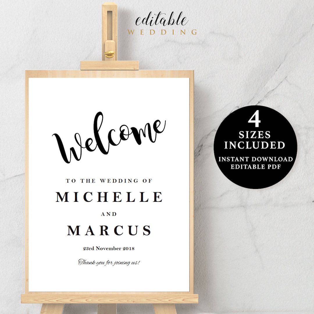 Welcome Sign Template, 16x20, 18x24, 20x30, 24x36, Instant Download ...