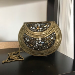 Beautiful Metal Purse Antique Style Clutch Metal Purse Mosaic Purse ...