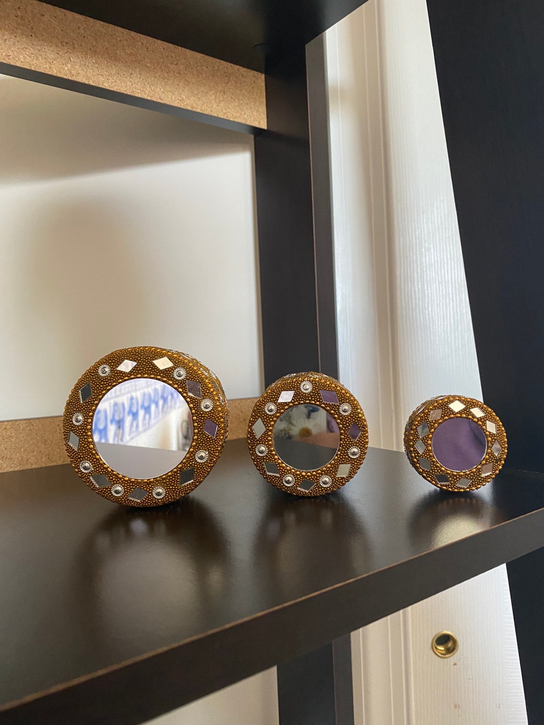 Mirrored Round Decorative Boxes - Etsy