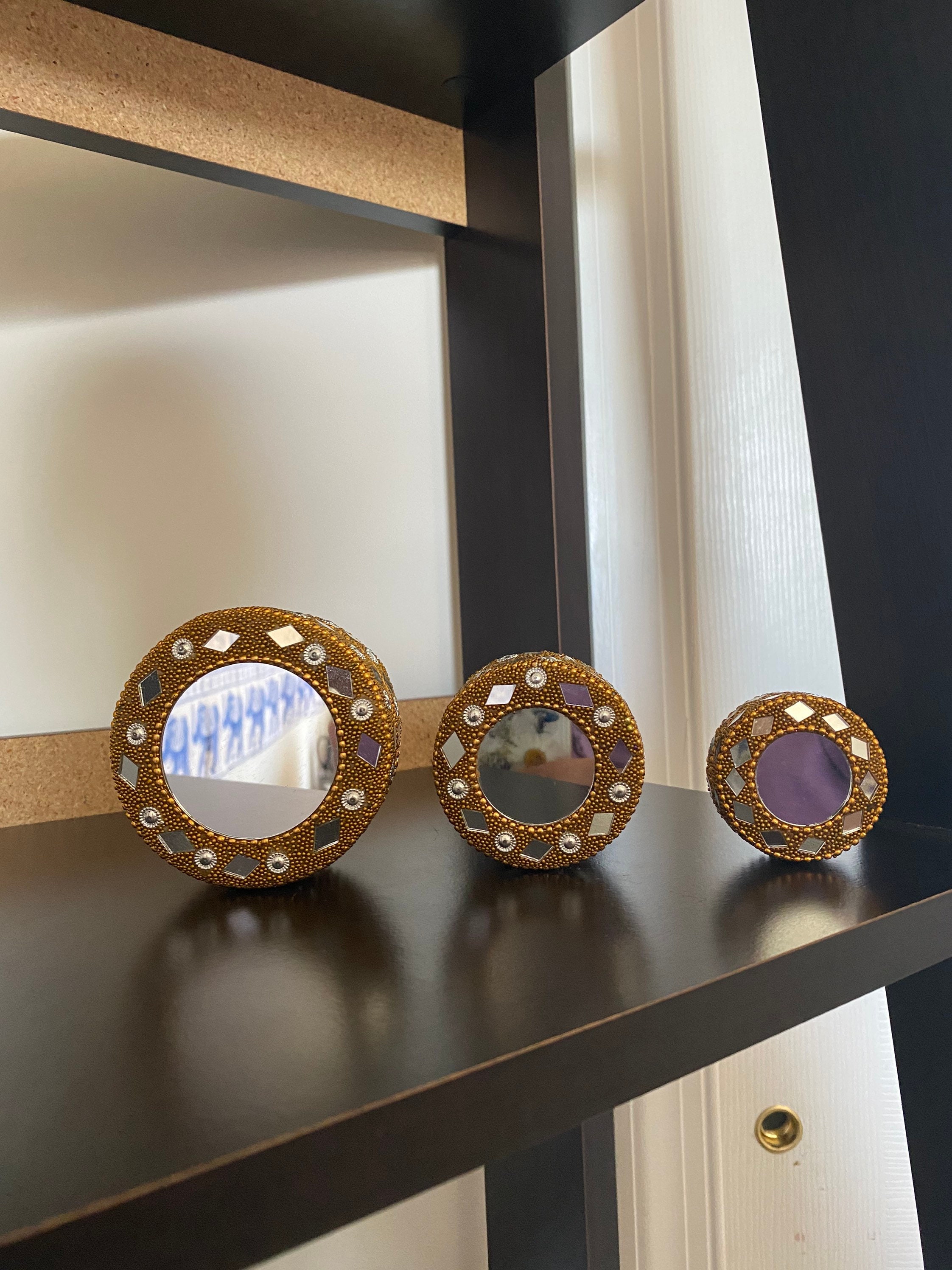 Mirrored Round Decorative Boxes - Etsy