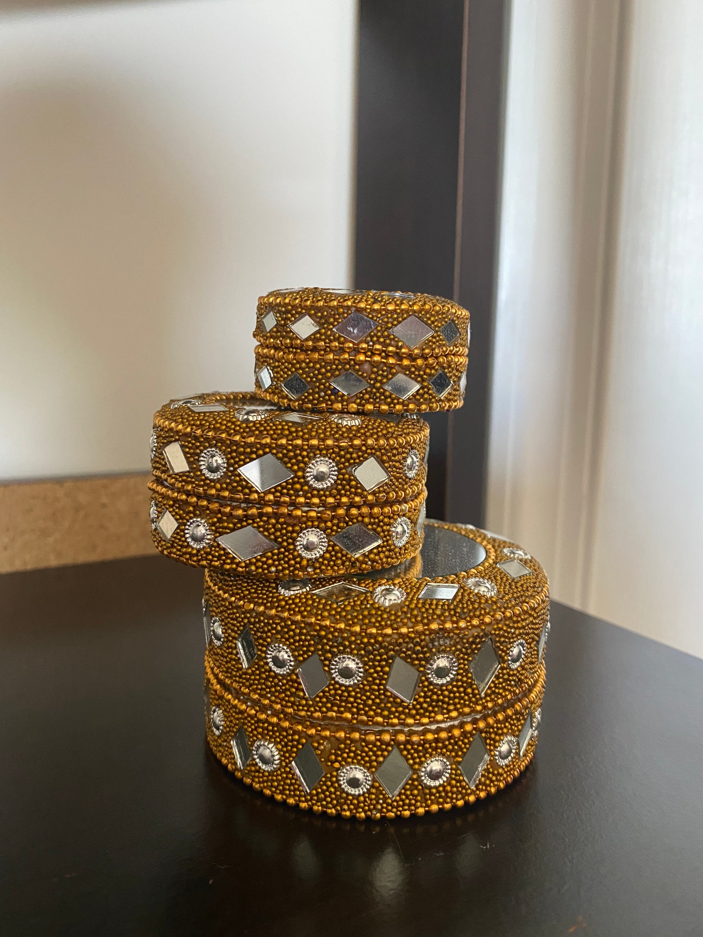 Mirrored Round Decorative Boxes - Etsy