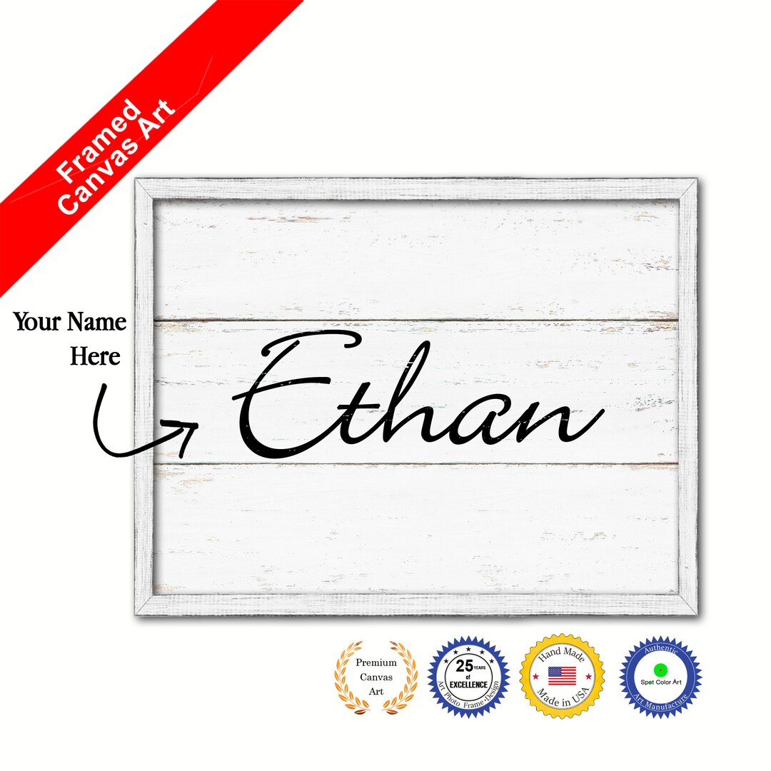 Customized Name Plate Personalized Plates Wood Frame Canvas Print ...