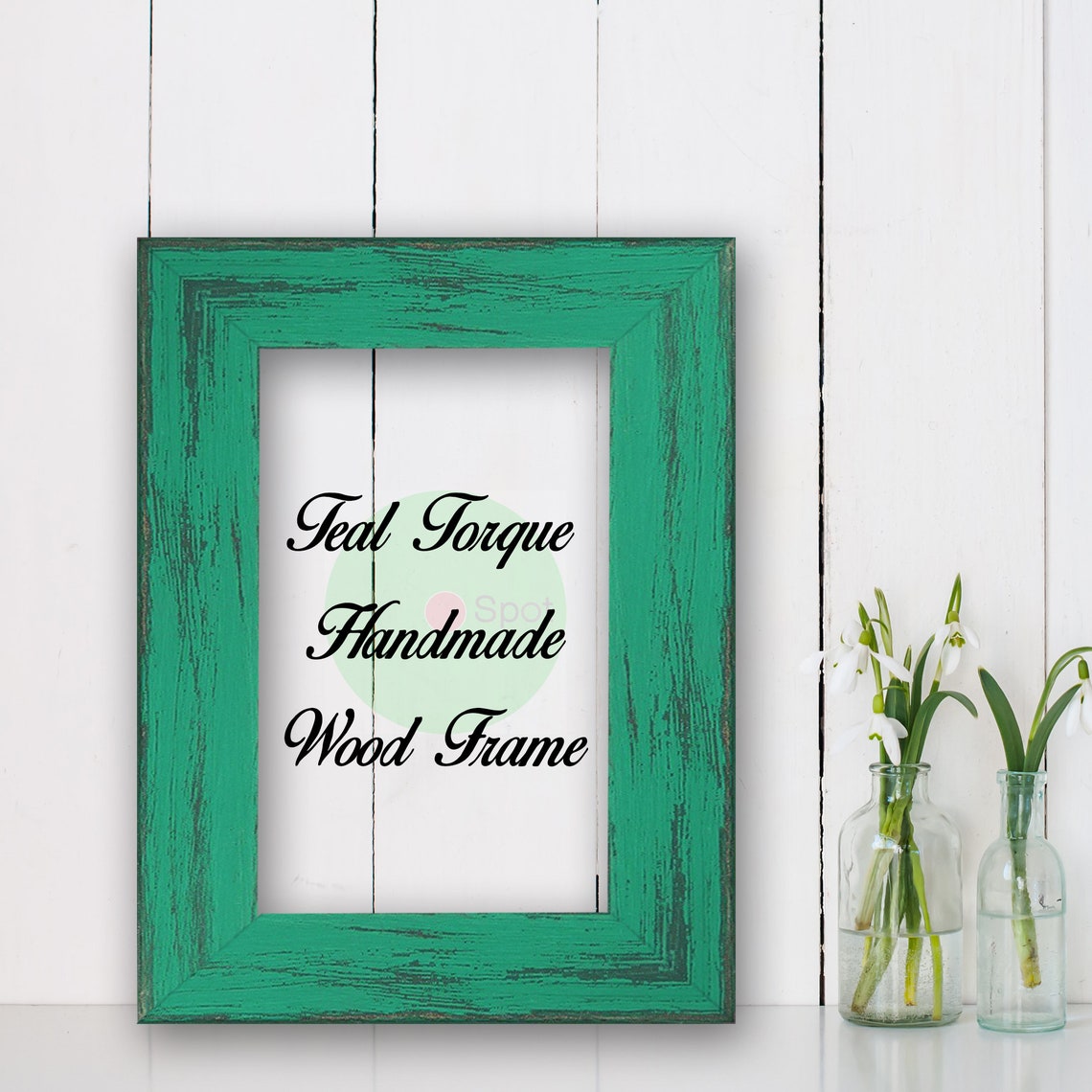 Teal Torque Wood Frame Shabby Chic Home Decor Custom Frame - Etsy