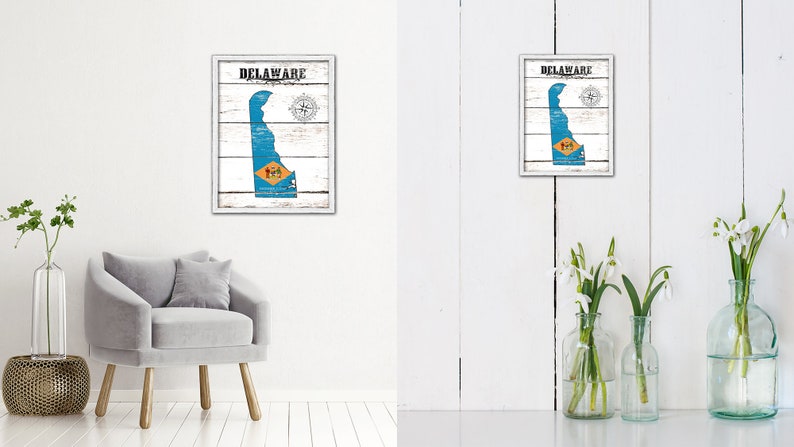 Delaware State Vintage Flag Gifts Home Decor Wall Art Canvas - Etsy