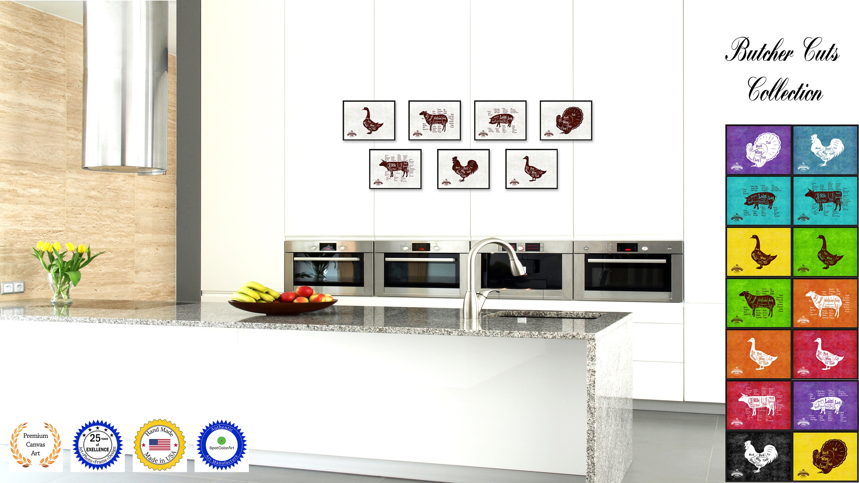 Goose Meat Cuts Butchers Chart Canvas Print with Picture White | Etsy