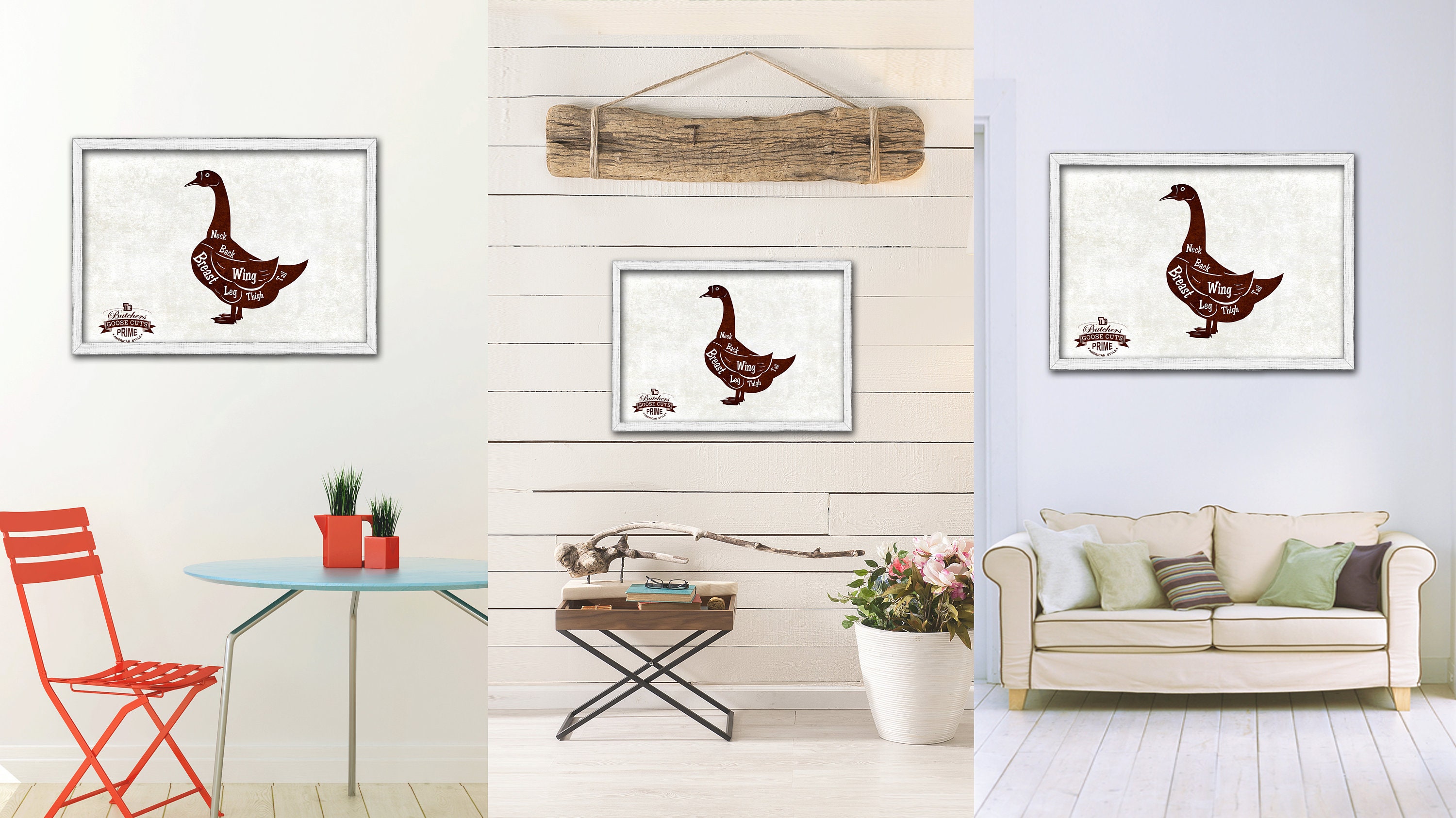 Goose Meat Cuts Butchers Chart Canvas Print with Picture White | Etsy