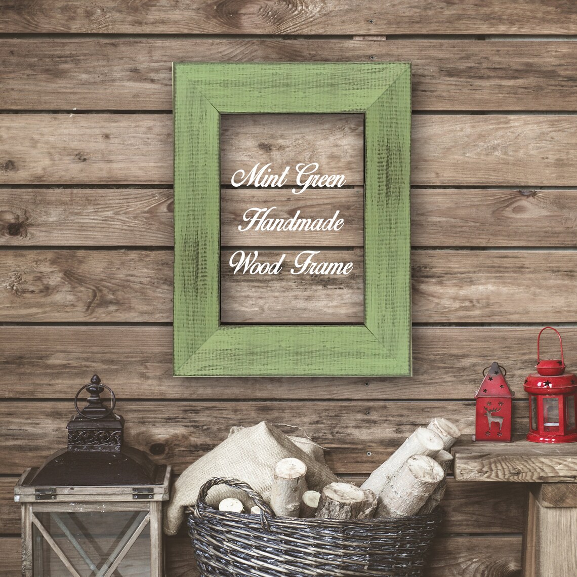 Mint Green Wood Frame Cottage Beach Decor Wood Frame - Etsy