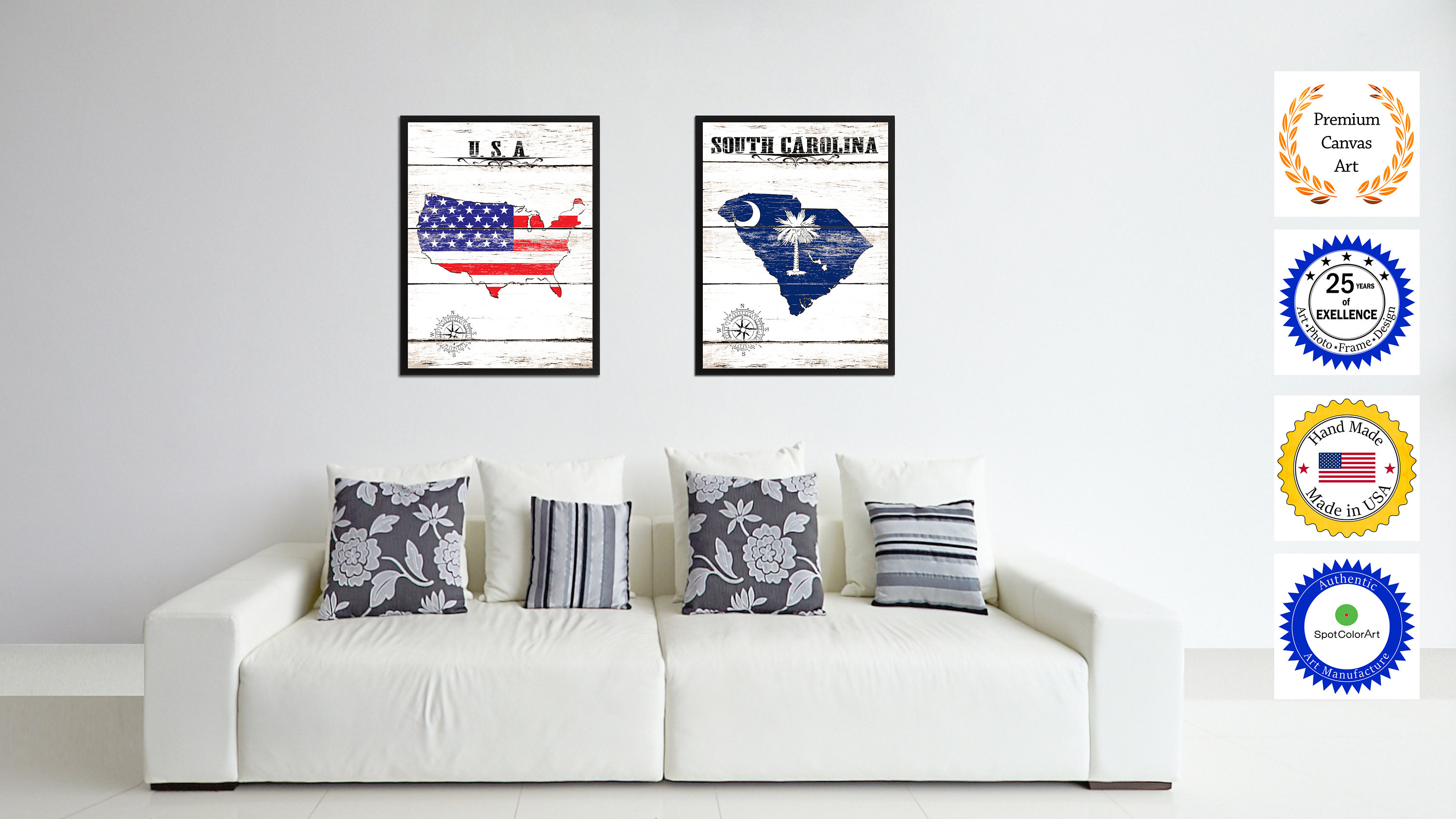 South Carolina State Vintage Flag Gifts Home Decor Wall Art | Etsy