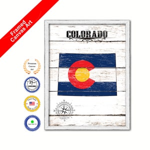 Colorado State Vintage Flag Gifts Home Decor Wall Art Canvas Print With ...