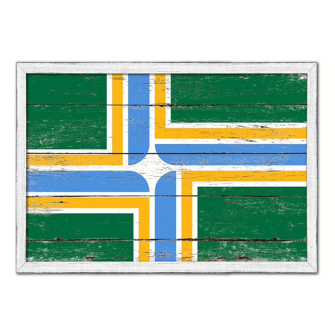 Portland City Oregon State Flag Canvas Print Home Decor Wall Art ...