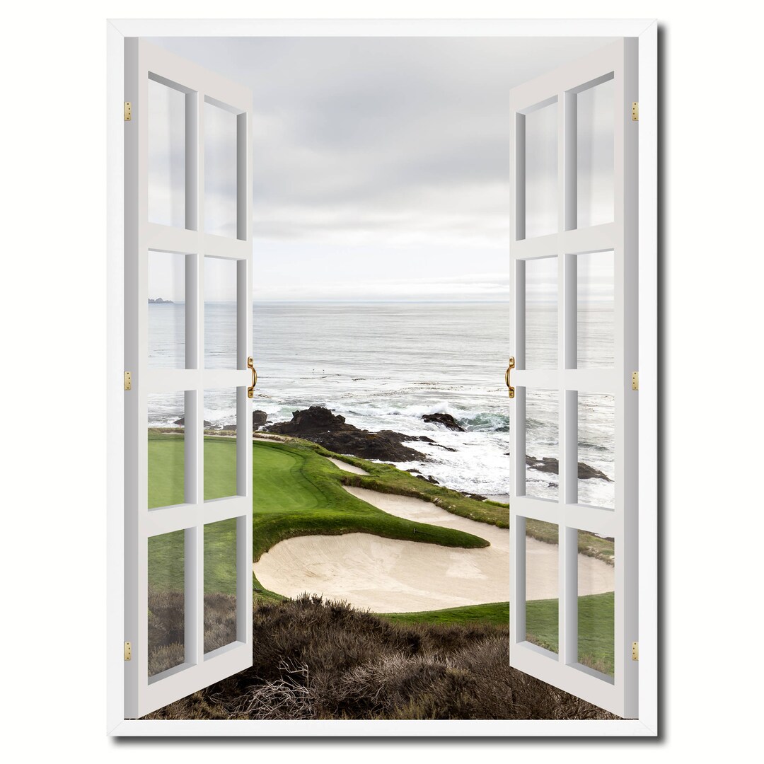 Pebble Beach California Golf Course Picture French Window Framed Art ...