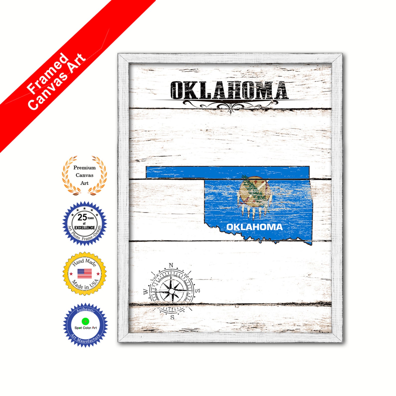Oklahoma State Vintage Flag Gifts Home Decor Wall Art Canvas - Etsy