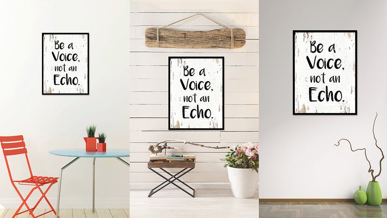 Be A Voice Not an Echo Motivational Quote Saying Canvas Framed - Etsy