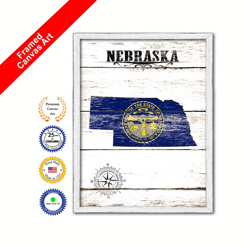 Nebraska State Vintage Flag Gifts Home Decor Wall Art Canvas - Etsy