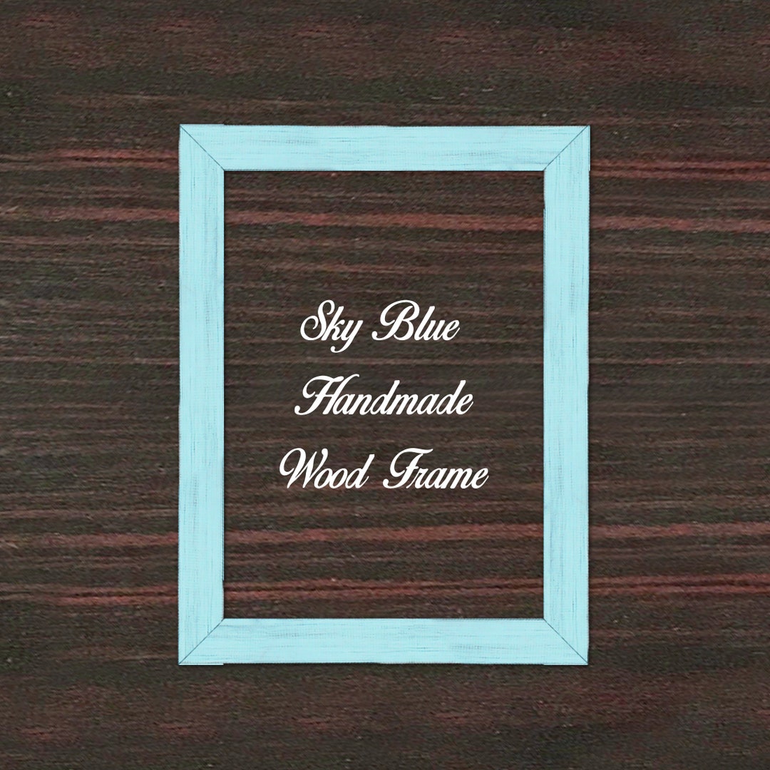 Sky Blue Wood Frame, Picture, Photo, Poster, Canvas, Art, Artwork ...