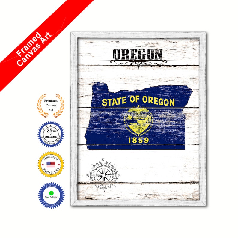 Oregon State Vintage Flag Gifts Home Decor Wall Art Canvas - Etsy