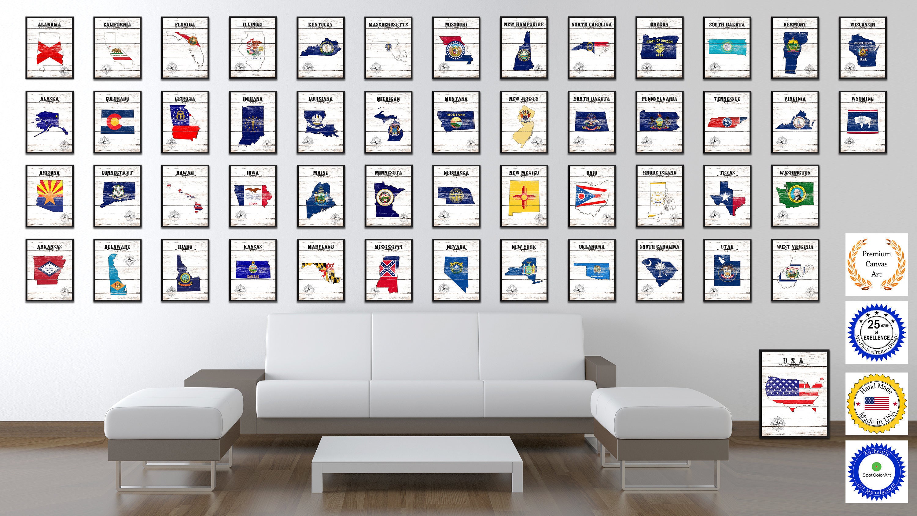 Connecticut State Vintage Flag Gifts Home Decor Wall Art - Etsy