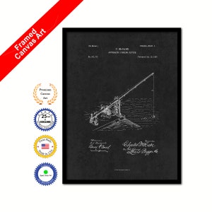 1887 Fishing Automatic Fishing Device Vintage Patent Artwork Framed ...