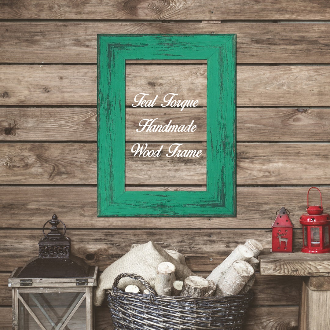 Teal Torque Wood Frame Shabby Chic Home Decor Custom Frame Great for ...