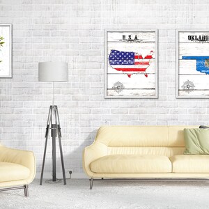 Oklahoma State Vintage Flag Gifts Home Decor Wall Art Canvas Print With ...