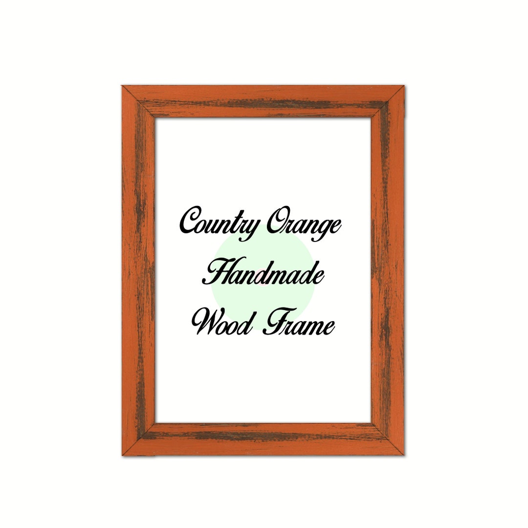 Country Orange Wood Frame, Picture, Photo, Poster, Canvas, Art, Artwork ...
