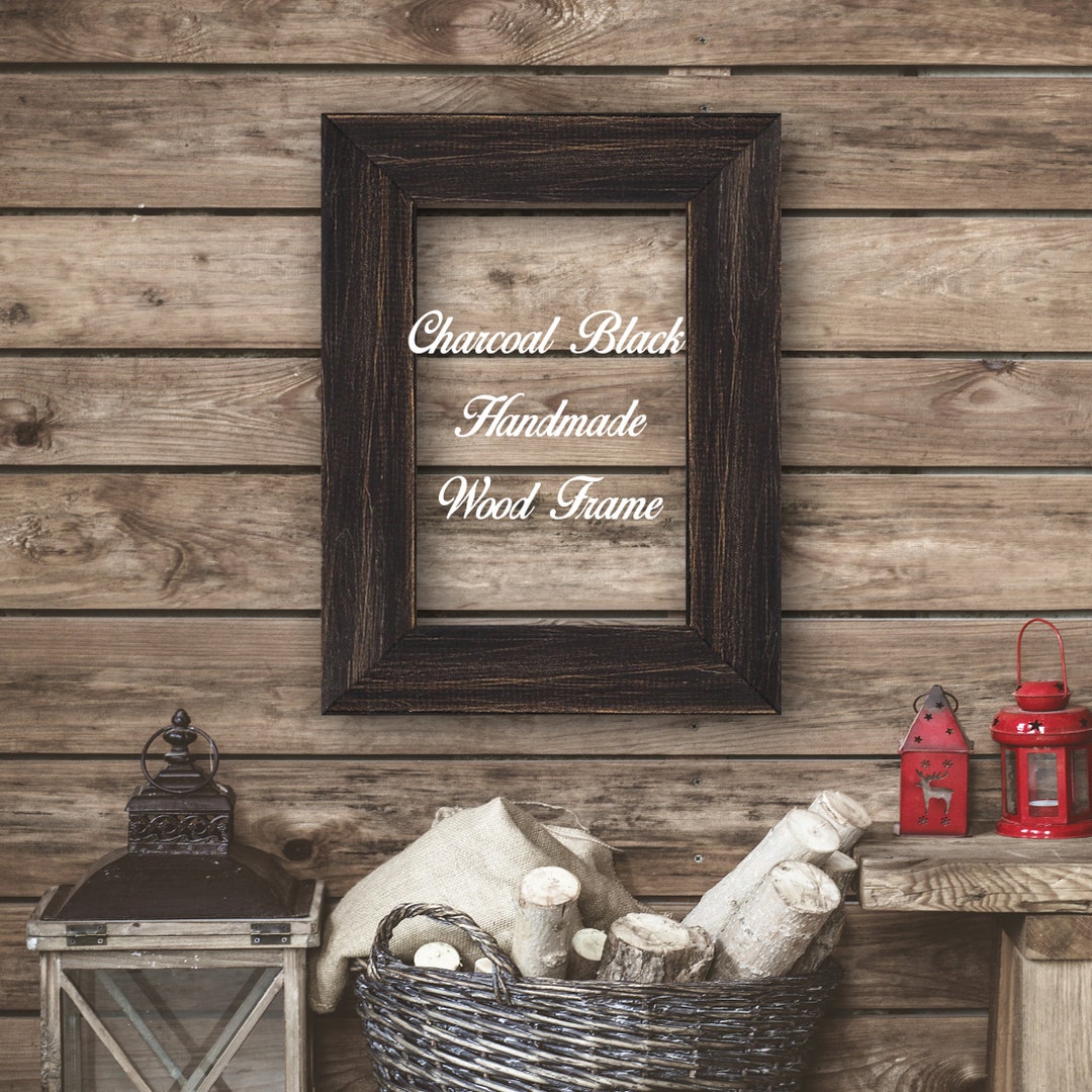 Charcoal Black Wood Frame Shabby Chic Home Decor Custom Frame Great for ...