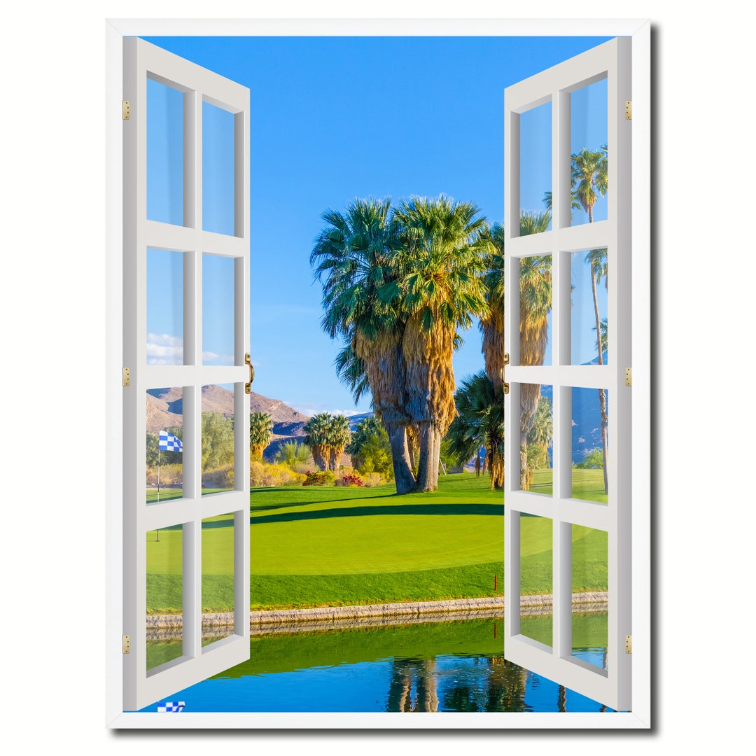 Palm Springs California Golf Course Picture French Window Framed Art ...