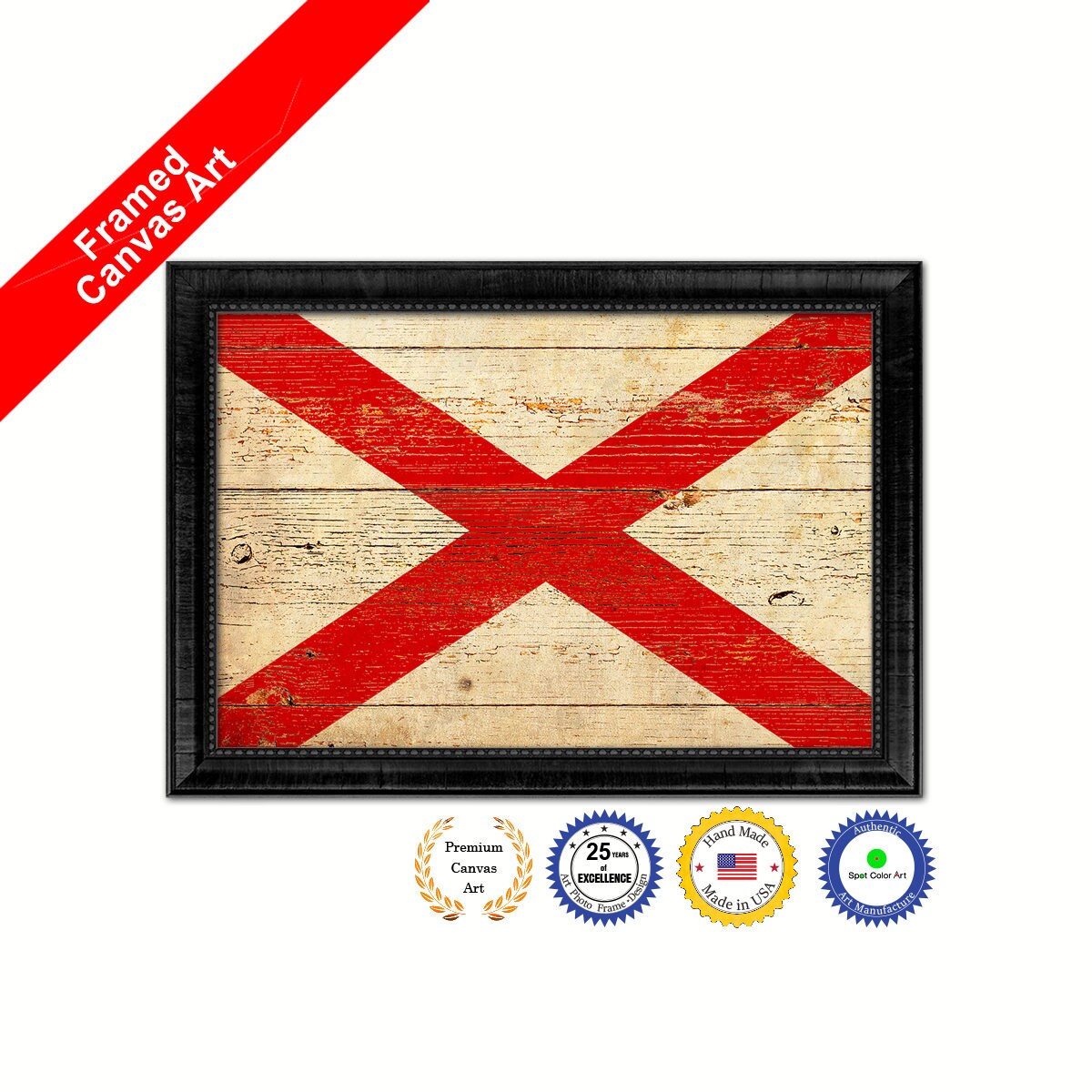 Alabama State Vintage Flag Gifts Home Decor Wall Art | Etsy