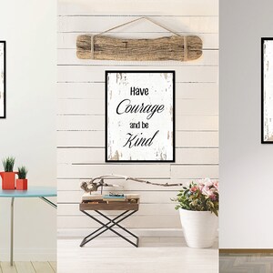 Have Courage and Be Kind Motivational Quote Saying Canvas Framed Print ...