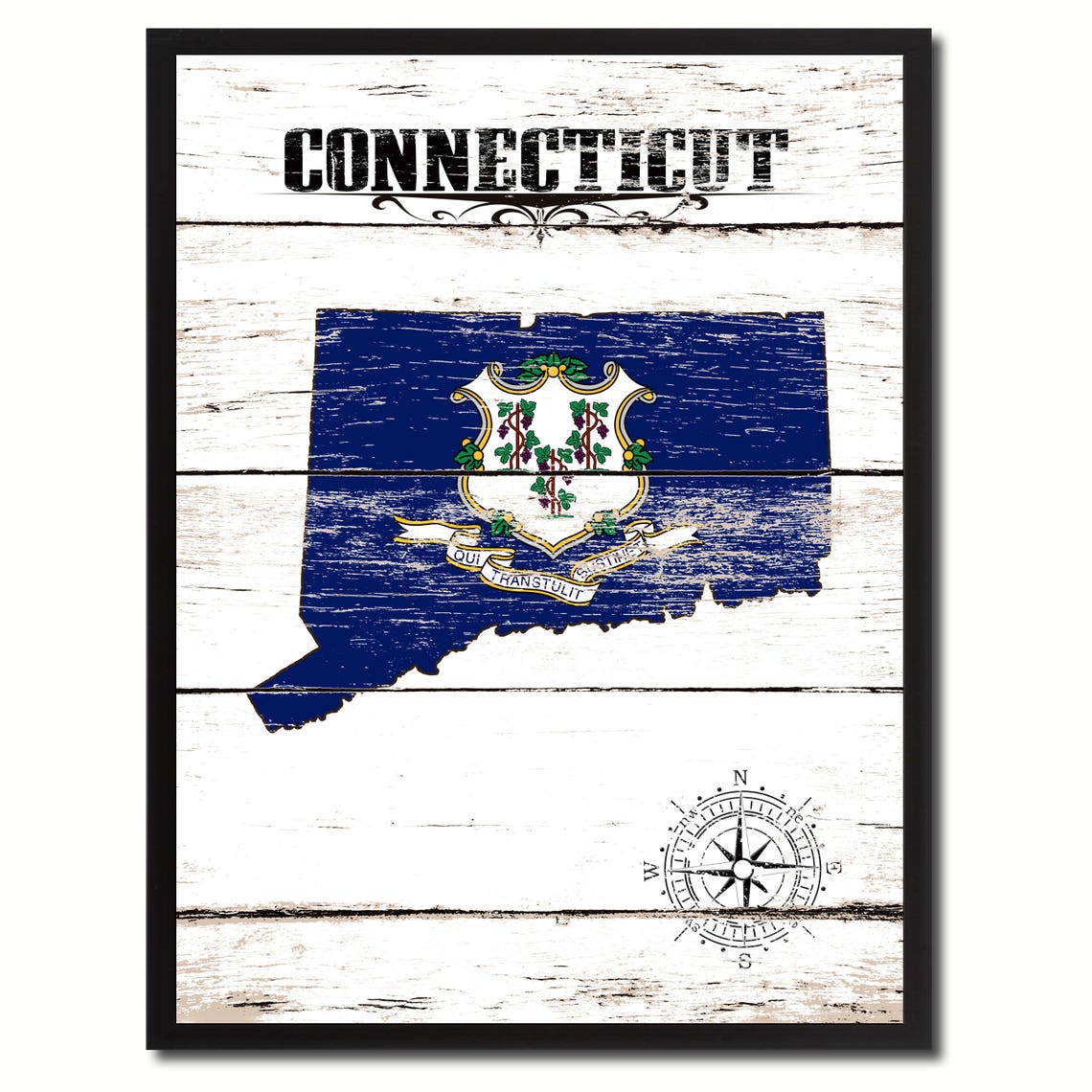 Connecticut State Vintage Flag Gifts Home Decor Wall Art - Etsy