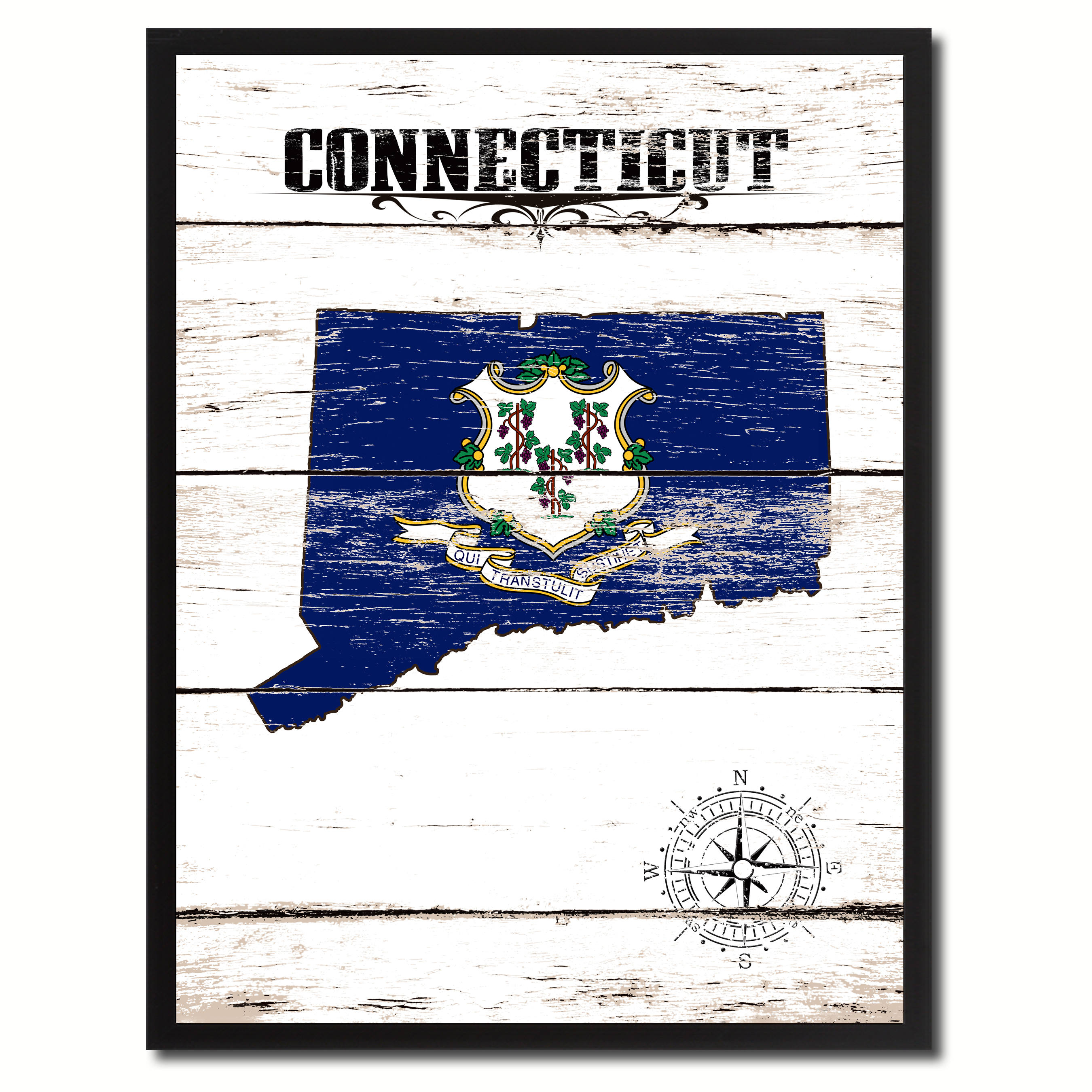 Connecticut State Vintage Flag Gifts Home Decor Wall Art - Etsy