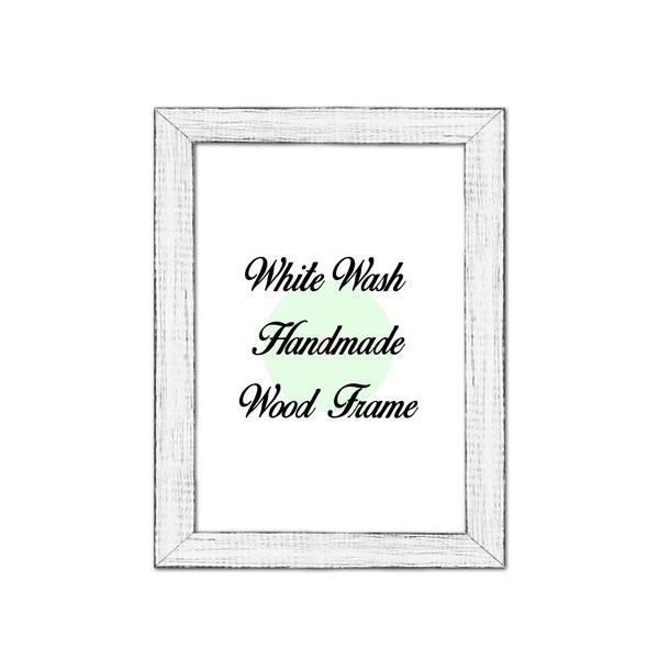 Wood White Wash Picture Frame - Etsy