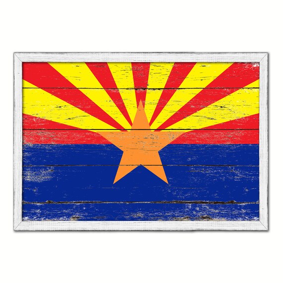 Arizona State Vintage Flag Canvas Print With Custom Picture - Etsy