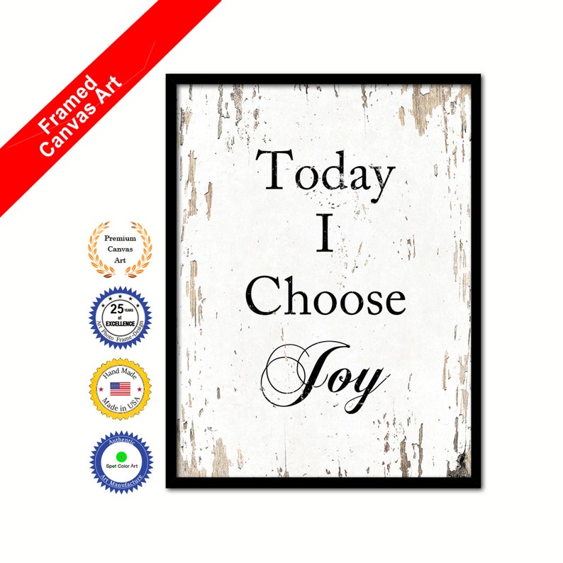 Today I Choose Joy Quote Saying Canvas Print Picture Frame - Etsy