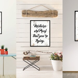Mistakes Are Proof That You're Trying Motivational Quote Saying Canvas ...