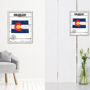 Colorado State Vintage Flag Gifts Home Decor Wall Art Canvas Print With ...