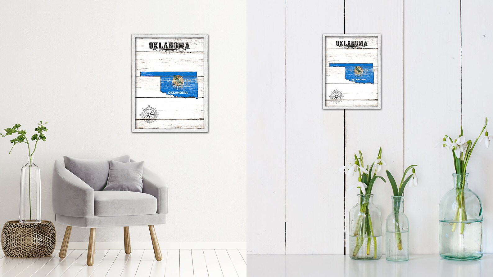 Oklahoma State Vintage Flag Gifts Home Decor Wall Art Canvas | Etsy