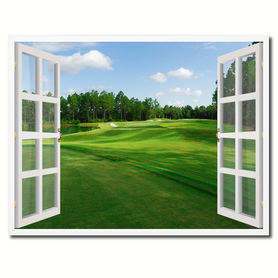 Fleming Island Golf Course Picture French Window Art Canvas Print With ...